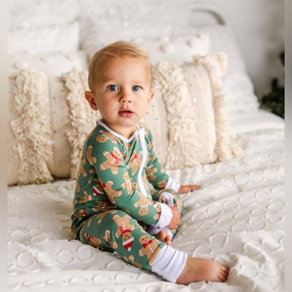 Little Sleepies | One Pieces | Little Sleepies Green Gingerbread Bamboo ...